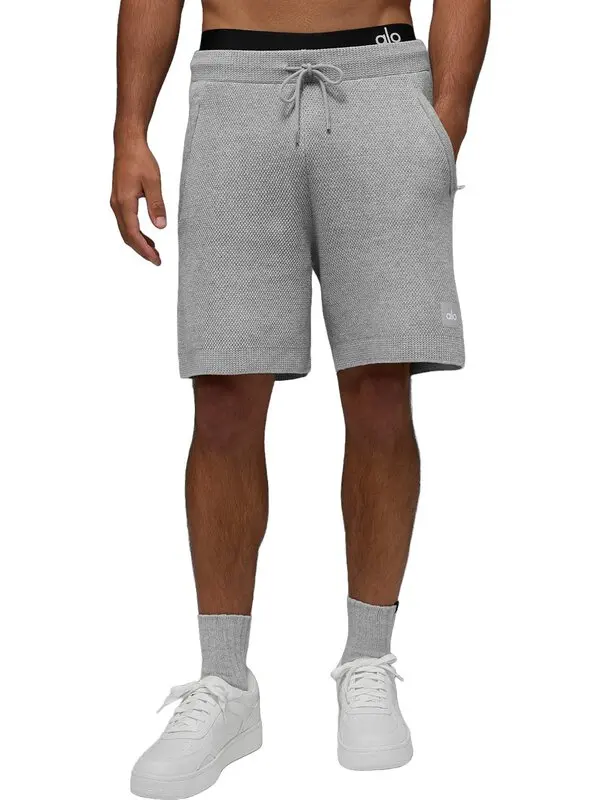 Alo Yoga 7" Sports Club Sweater Knit Short - Athletic Heather Grey