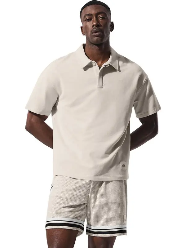 Alo Yoga Short Sleeve Polo Top - Bone