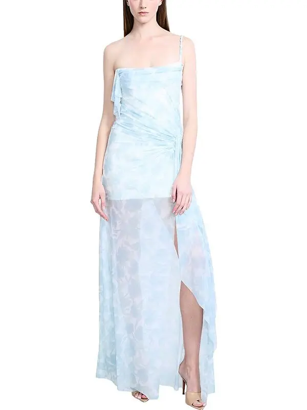 Bcbgmaxazria Sequin Mesh Gown - Sky Floral