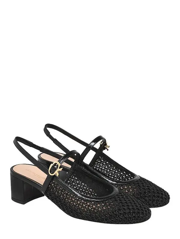 GIANVITO ROSSI Francoise Pumps - Black Fabric And Leather
