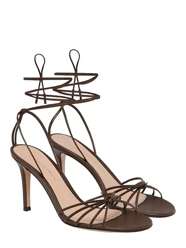 GIANVITO ROSSI Gwyneth 85 Sandals - Brown Leather