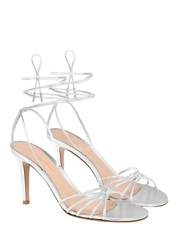 GIANVITO ROSSI Gwyneth 85 Sandals - Silver Nappa
