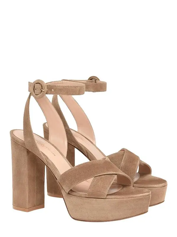 GIANVITO ROSSI Sabrina Sandals - Brown Suede