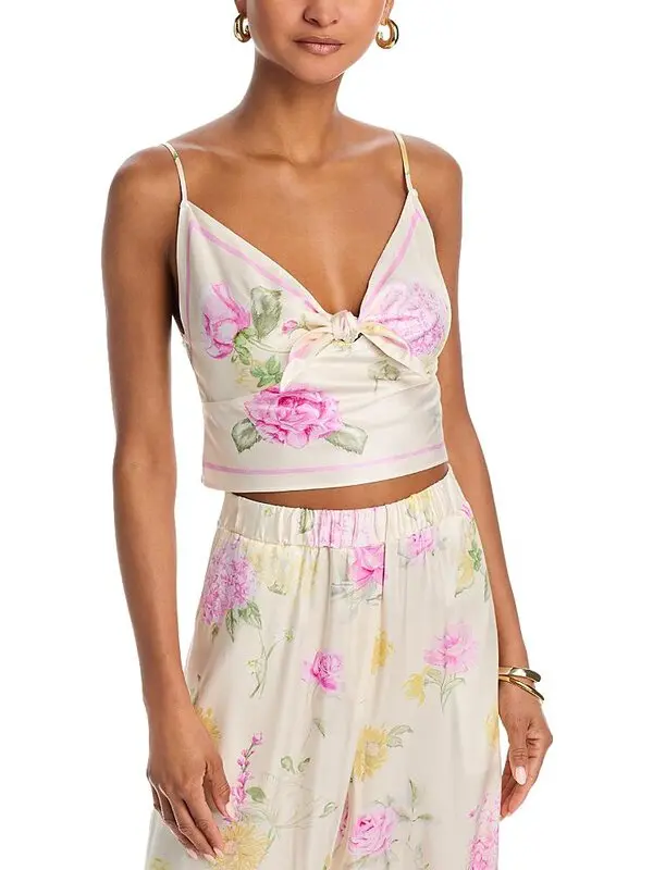 LoveShackFancy Emeraine Cropped Top - Sunlit Rose