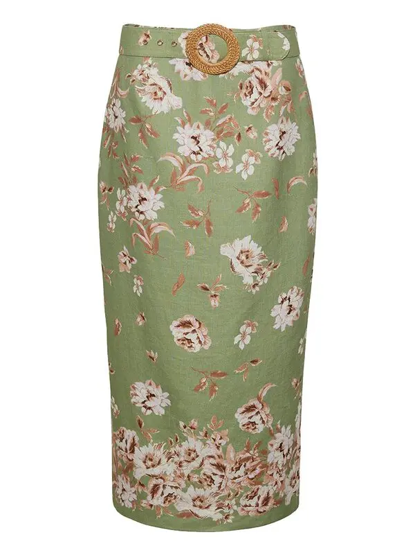 Cara Cara Pencil Midi Skirt - Farfella Sage