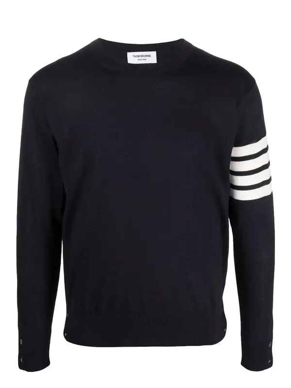 Thom Browne Wool 4-bar Pullover - Blue