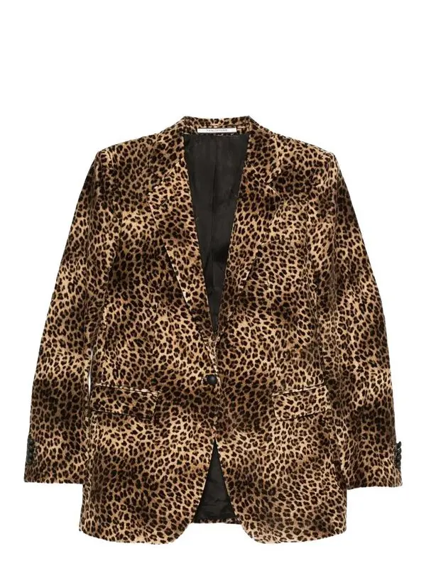Tagliatore Leopard Print Jacket - Brown
