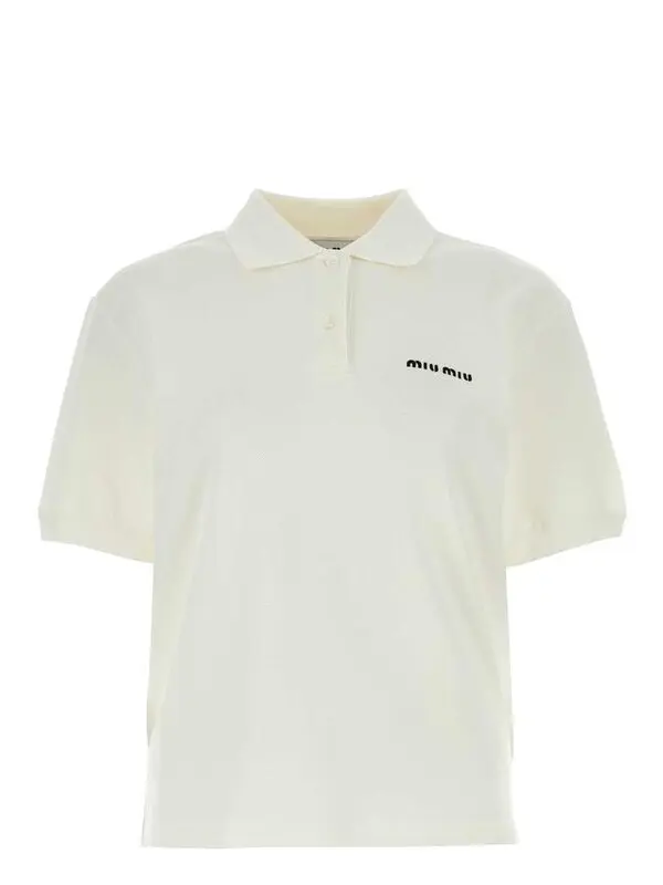 Miu Miu Piquet Polo Shirt - White