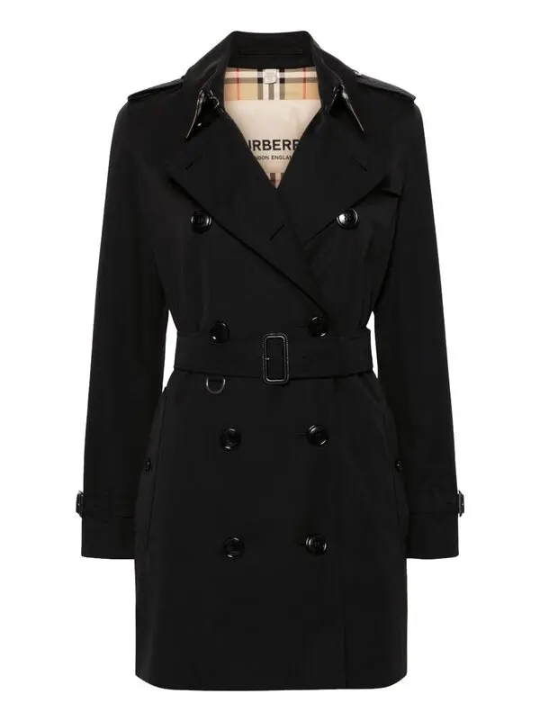 Burberry Kensington Cotton Trench Coat - Black