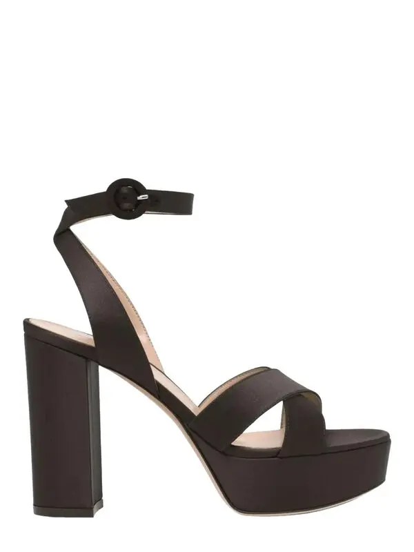 GIANVITO ROSSI Crepe Satin T.070 Sandals - Brown