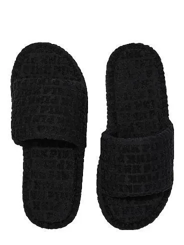 Pink Terry Slides - Black