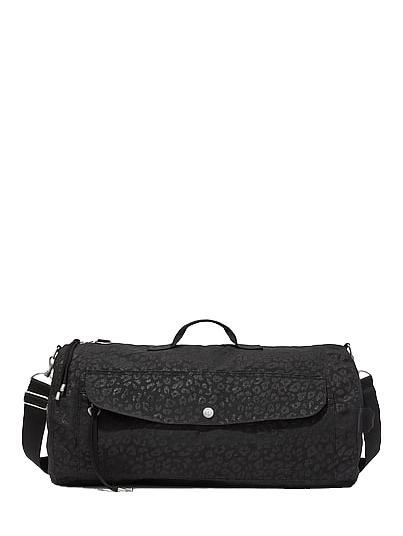 Pink Canvas Rolled Duffle Bag - Print