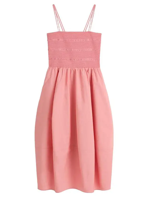 Cos Smocked Midi Dress - Pink