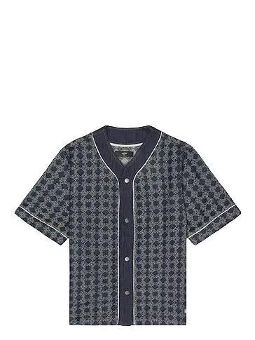 Amiri Ma Quad Denim Baseball Shirt - Undone Indigo