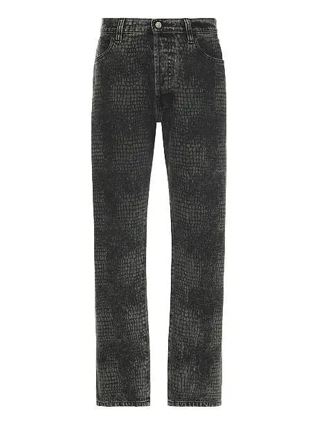 Aries Lasered Croc Lilly Jeans - Black