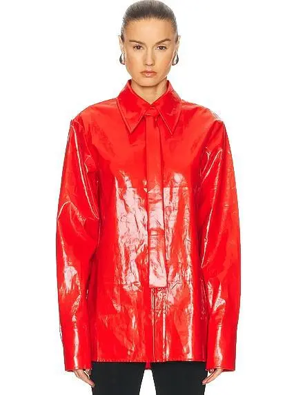 JIL SANDER Tie Detailed Shirt - Paprika