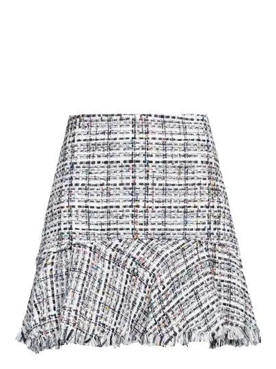 Karl Lagerfeld Mini Flared Tweed Skirt - White