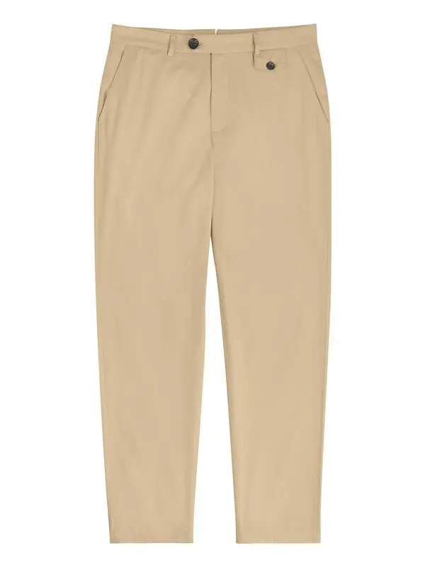 Oliver Peoples Fishtail Tapered Cotton Trousers - Beige