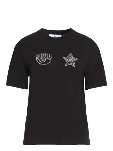 CHIARA FERRAGNI T-shirt With Appliqués And Studs - Black