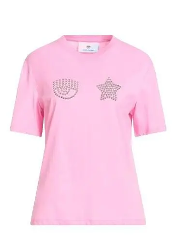 CHIARA FERRAGNI T-shirt With Appliqués And Studs - Pink