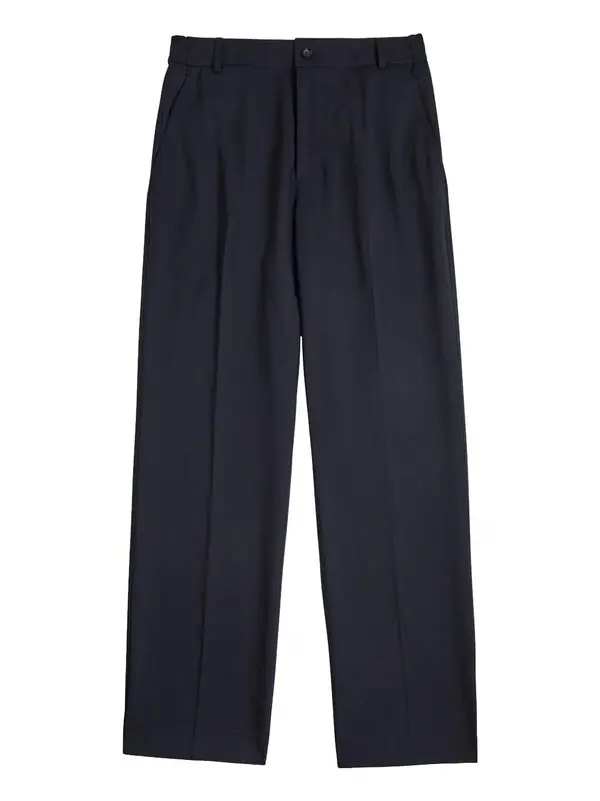Moncler Tapered-leg Seersucker Trousers - Black