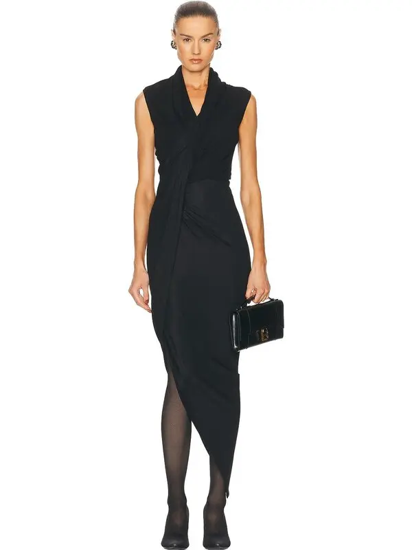 Balenciaga Draped Dress - Black