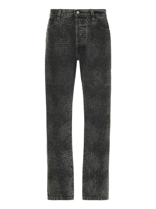 Aries Lasered Croc Lilly Jeans - Black