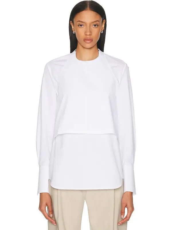 Wardrobe.NYC Layered Halter Shirt - White