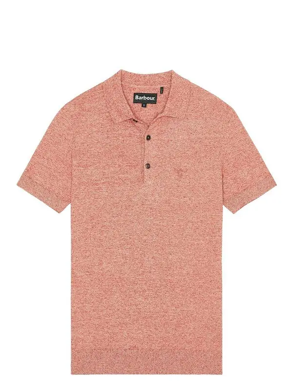 Barbour Buston Knit Polo In Red - Red Spice
