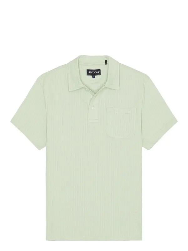 Barbour Dymchurch Seersucker Polo In Mint - Pale Apple