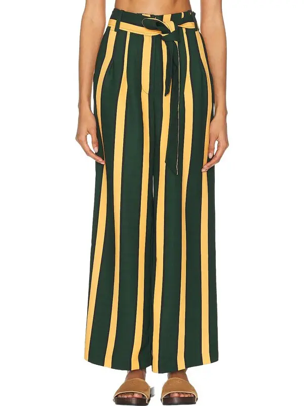 SIMONMILLER Alto Crepe Pant - Fern & Mustard Stripe