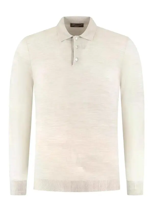 DORIANI CASHMERE Mélange-effect Polo Shirt - Neutrals