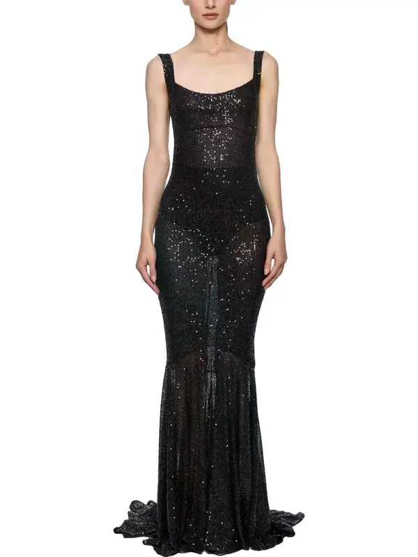 ATU BODY COUTURE Sequinned Mermaid Maxi Dress - Black