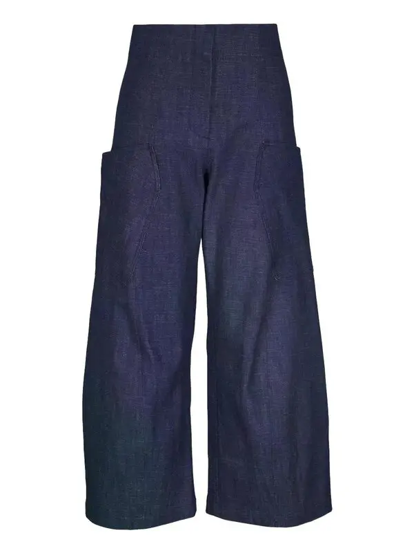 Zero + Maria Cornejo Wide-leg Cotton Trousers - Blue