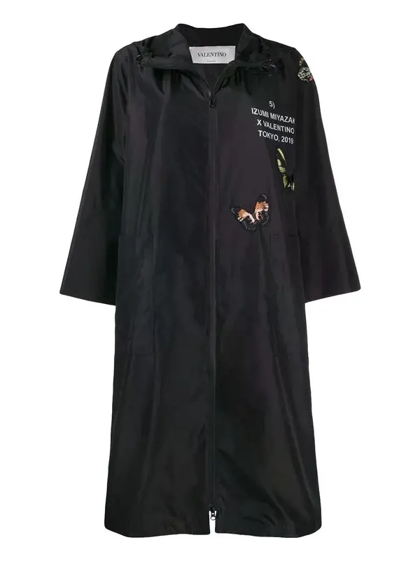 Valentino Garavani Gravitation Printed Trench Coat - Black