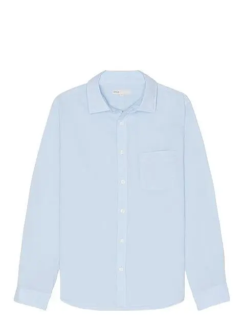 Onia Garment Dye Cotton Voile Shirt In Baby Blue - Light Blue