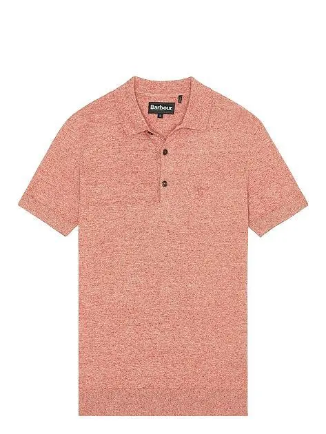 Barbour Buston Knit Polo In Red - Red Spice