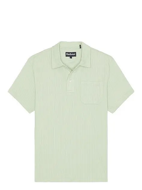 Barbour Dymchurch Seersucker Polo In Mint - Pale Apple
