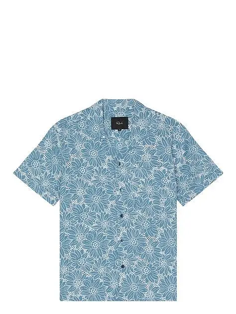 Rails Tyler Camp Shirt In Blue - Multi Blue Sunflower