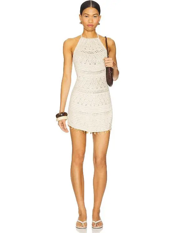 LOVERS AND FRIENDS Joey Crochet Mini Dress - Ivory