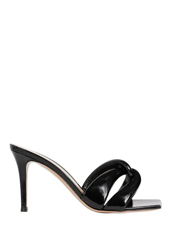 GIANVITO ROSSI Amour Twisted Patent-leather Mules - Black
