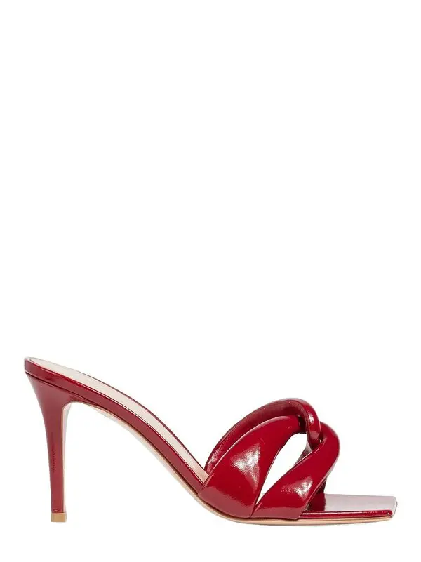 GIANVITO ROSSI Amour Twisted Patent-leather Mules - Claret