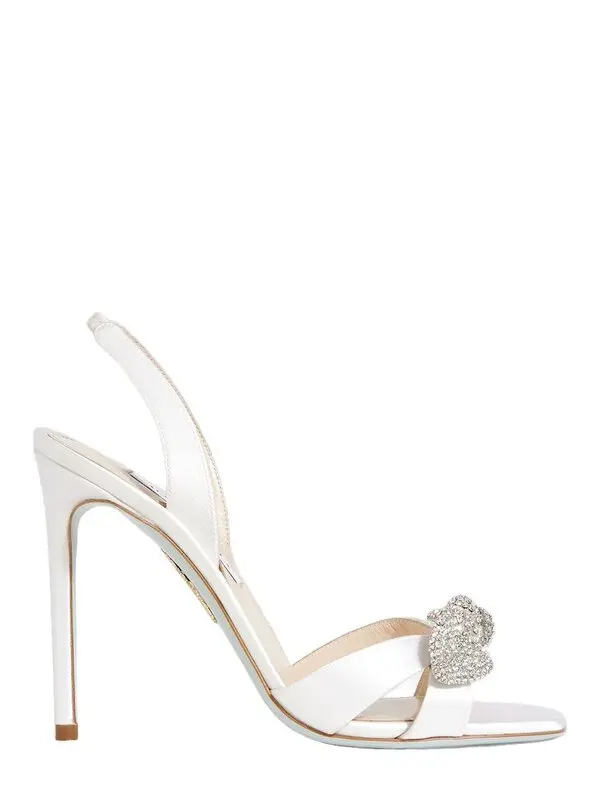 AQUAZZURA Very Bow Tie Slingback Sandals - White