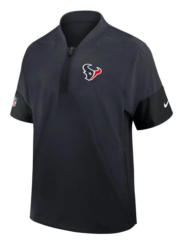 Nike Houston Texans Sideline Coach Nfl 1/2-zip Short-sleeve Jacket - Blue