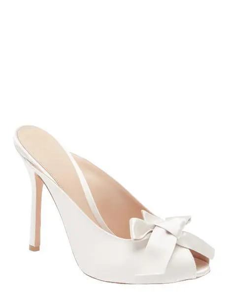 Giambattista Valli Bow Trim Satin Slide - Ivory