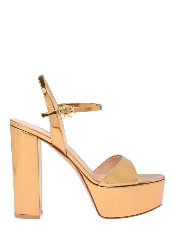 GIANVITO ROSSI Marlena Sandals - Metallic Gold  Calf