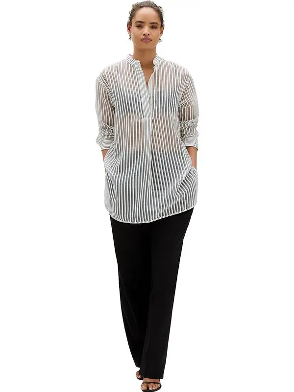 Calvin Klein Jacquard Stripe Popover Shirt - Ipeker Stripe