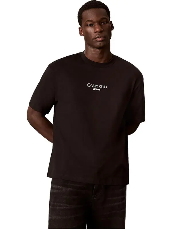 Calvin Klein Ckj Logo Graphic Relaxed T-shirt - Black