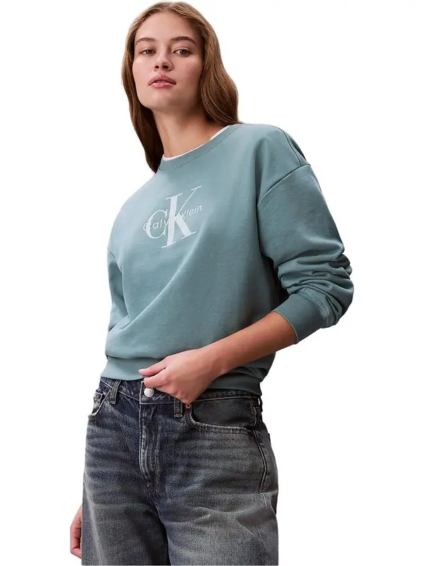 Calvin Klein Monologo French Terry Relaxed Sweatshirt - Arctic