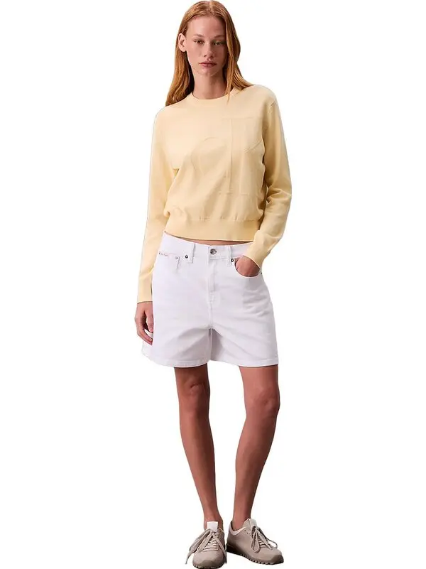Calvin Klein Smooth Cotton Monogram Sweater - Sunlight